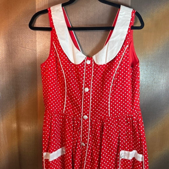 Aryeh | Dresses | Large Rockabilly Red Dress With Polka Dots 38 Chest ...
